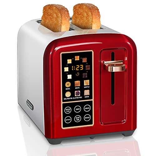 SEEDEEM Toaster 2 Slice, Stainless Steel Bread Toaster with LCD Displa ...